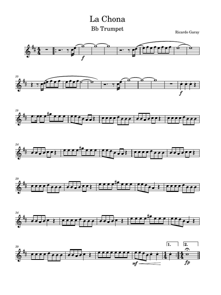 La Chona Los Tucanes de Tijuana La Chona Bb Trumpet | PDF