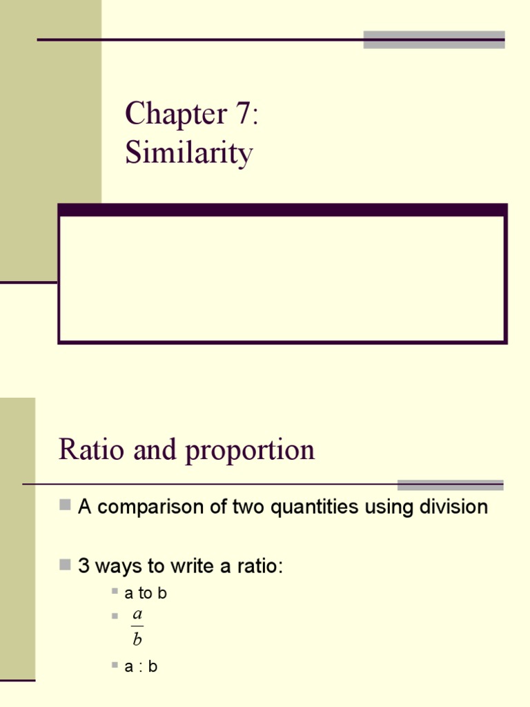 Chapter 7 Similarity | PDF | Triangle | Ratio