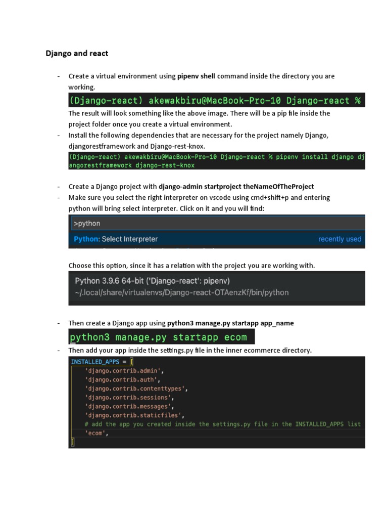 Django React Setup | PDF