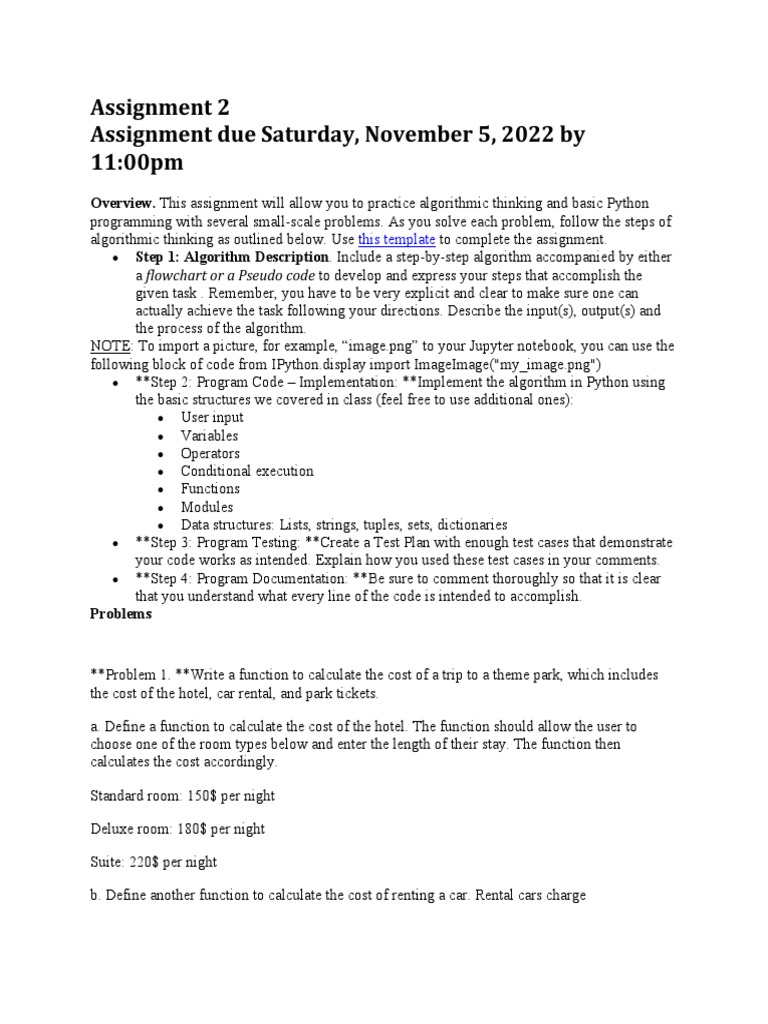 Assignment 2 | PDF | Algorithms | Function (Mathematics)