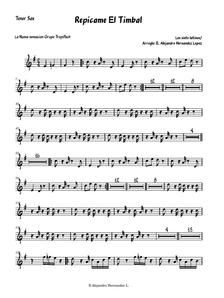 Repicame El Timbal-Tenor Sax | PDF