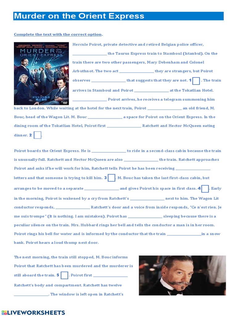 Murder On The Orient Express Movie Worksheet | PDF