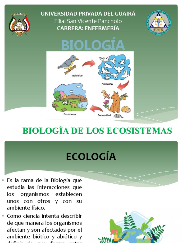 Clase 9. Biología de Los Ecosistemas | PDF | Ecosistema | Organismos