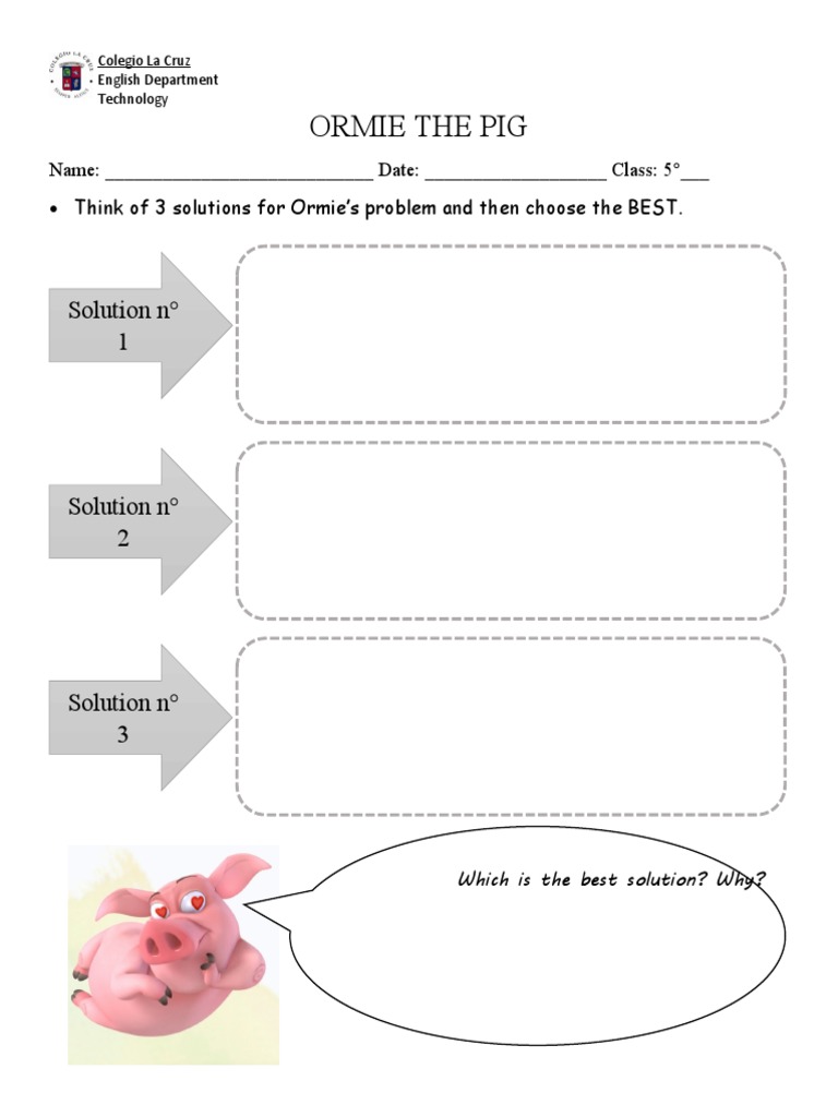 Ormie the Pig: Problem-Solving Activity | PDF