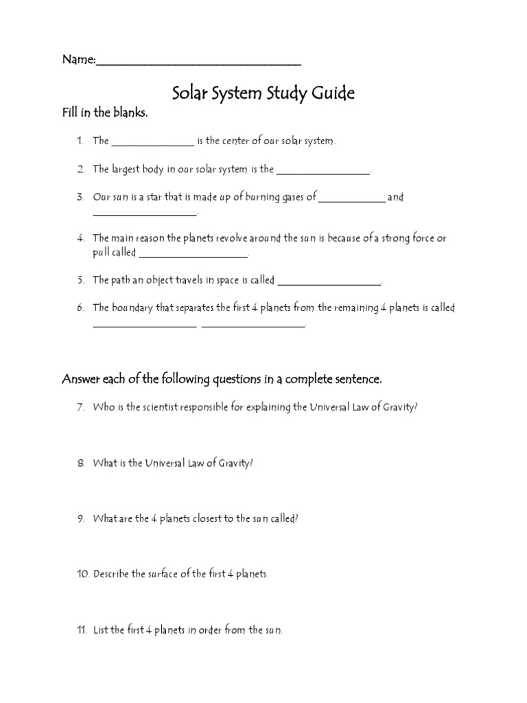 Solar_System_Study_Guide | PDF