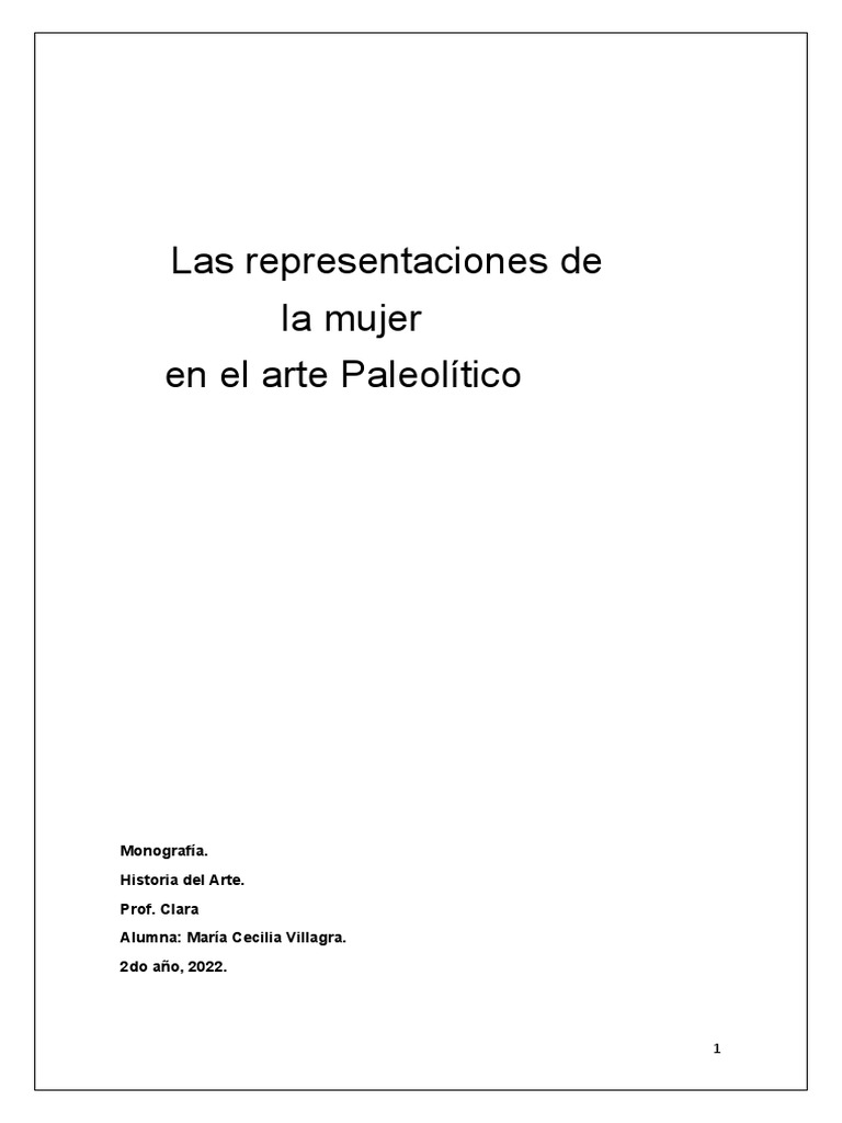 Las Representaciones de La Mujer en El Paleolítico | PDF | Cazador recolector | Mujer