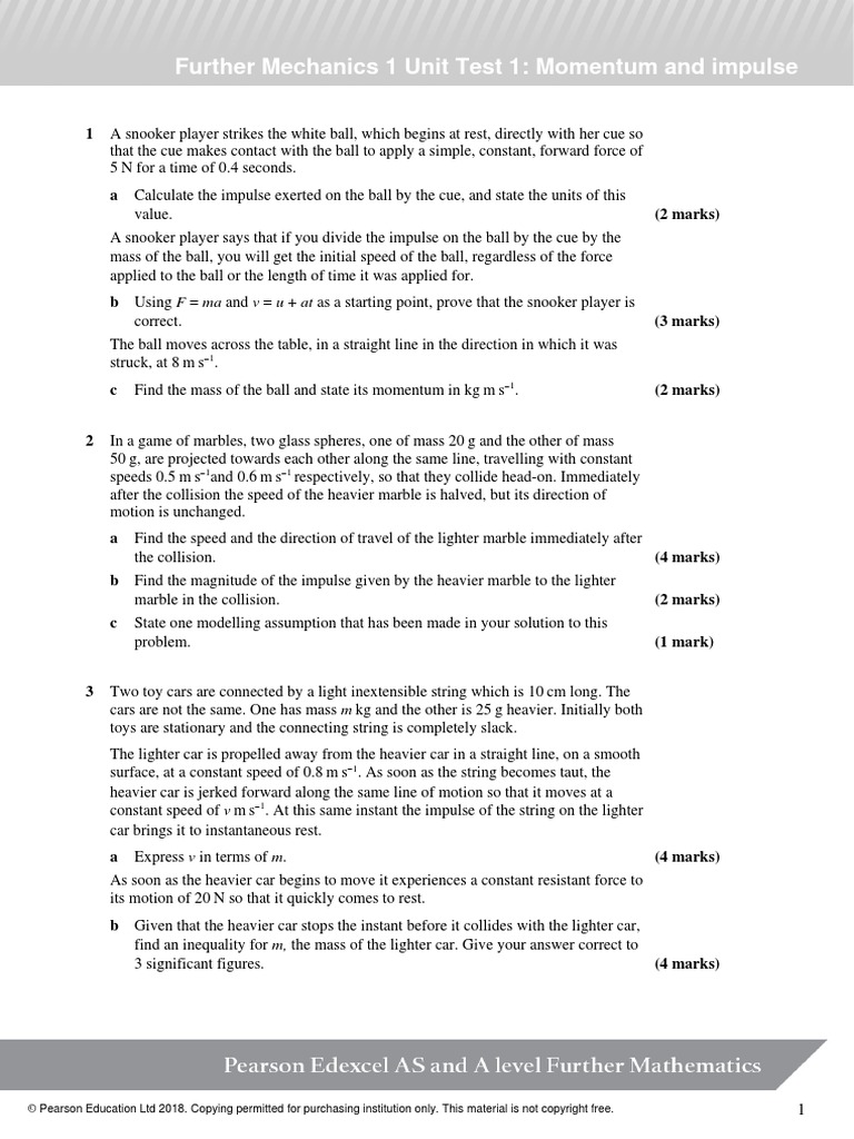 Al Ut fm1 U1 Test | PDF | Collision | Force