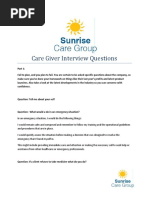 Caregiver Interview Q&A Guide | PDF | Self-Improvement