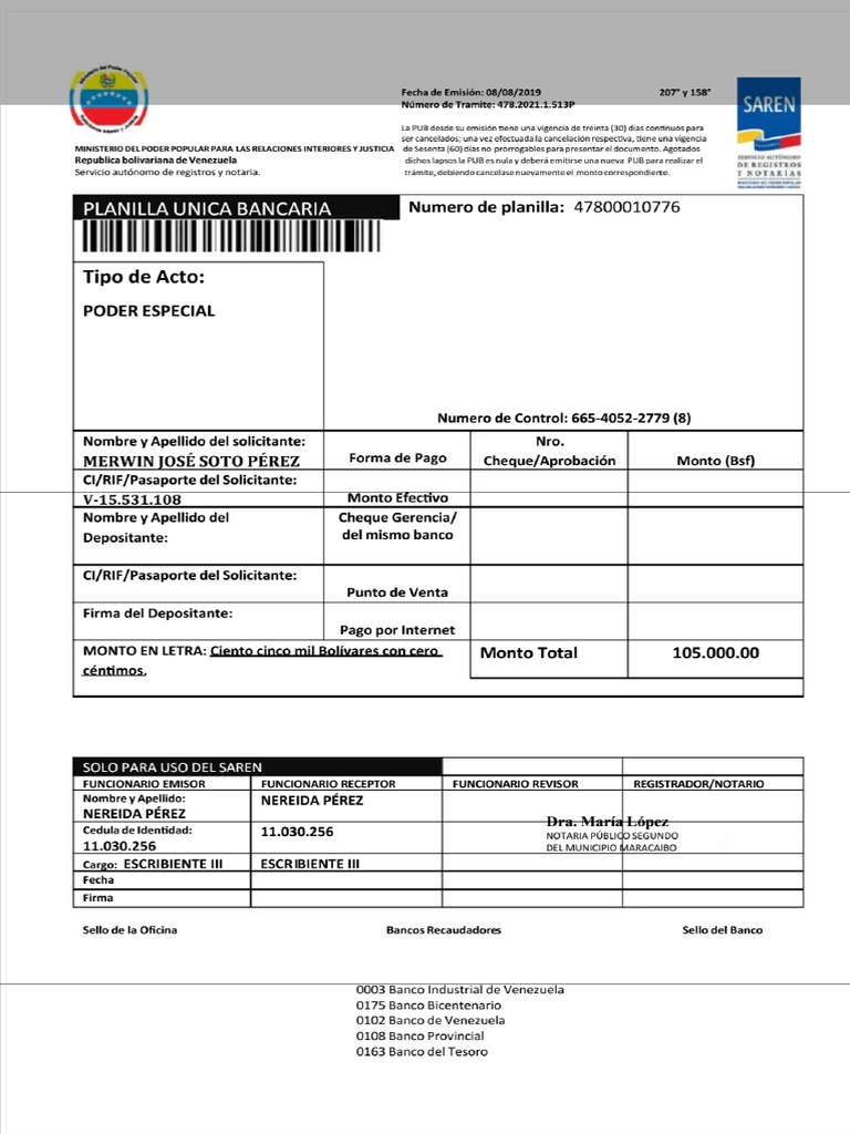 Planilla Unica Bancaria Pub PDF Bancario Bancos | PDF