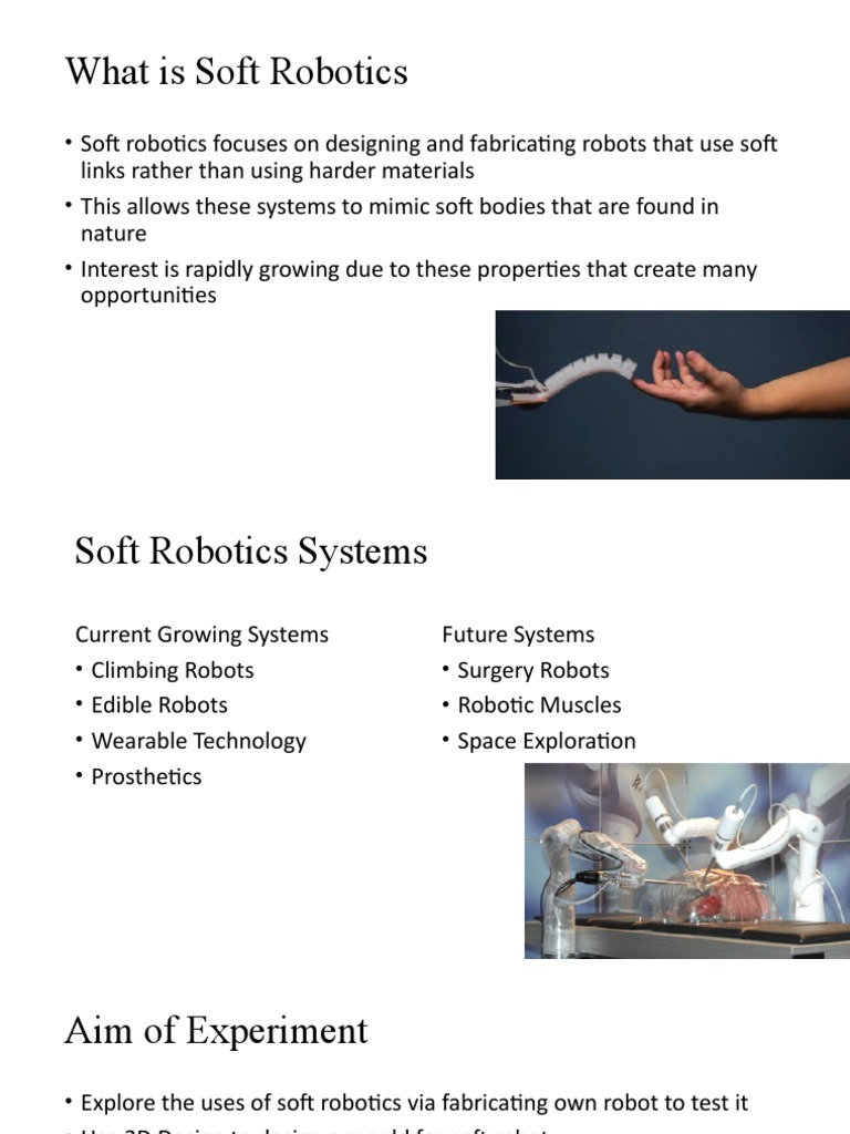 Soft Robotics Presentation Script | PDF | Technology & Engineering
