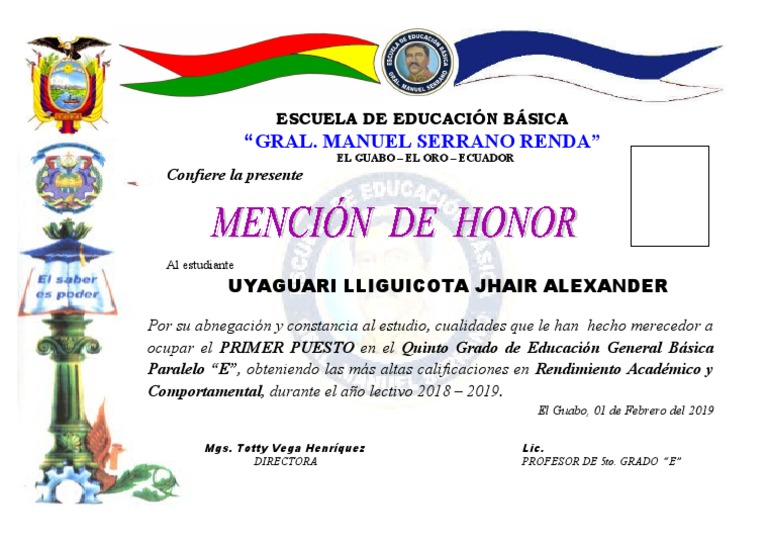 Mencion de Honor 2018-2019 | PDF