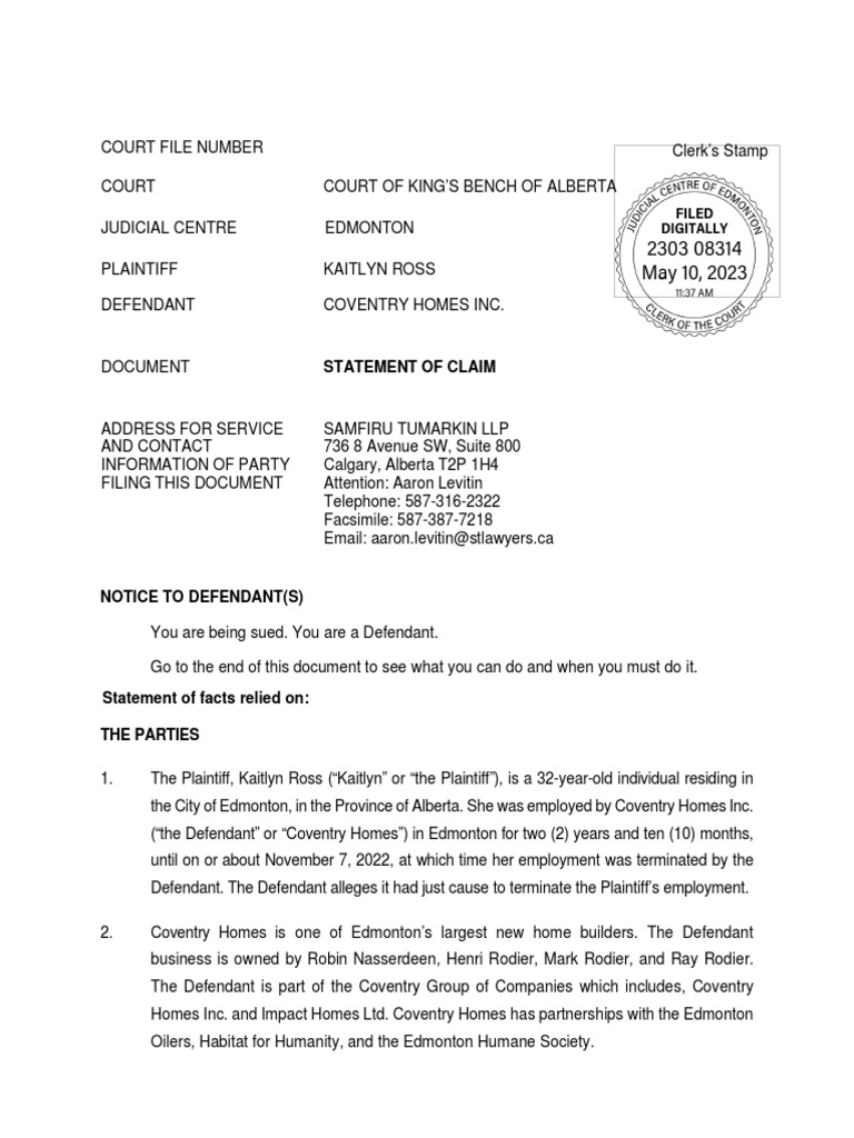 Statement of Claim2 | PDF