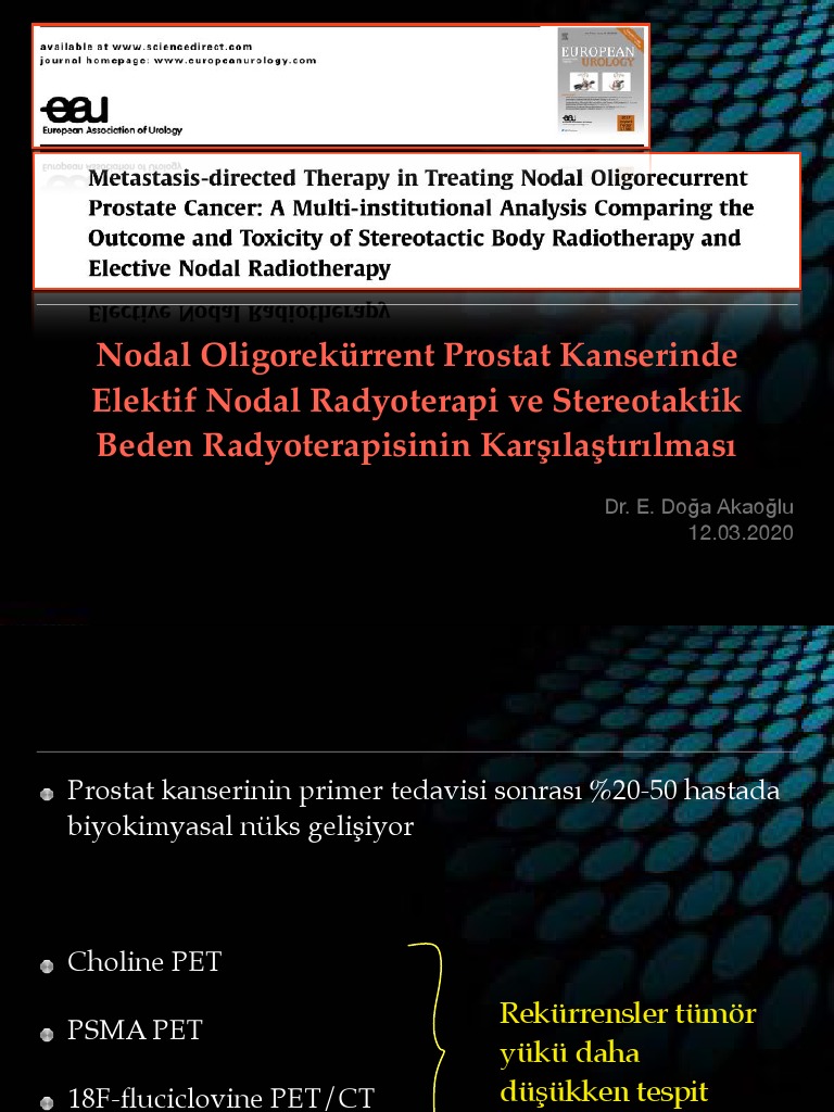 Nodal Oligorekürrent Prostat Kanserinde Elektif Nodal Radyoterapi Ve Stereotaktik Beden ...