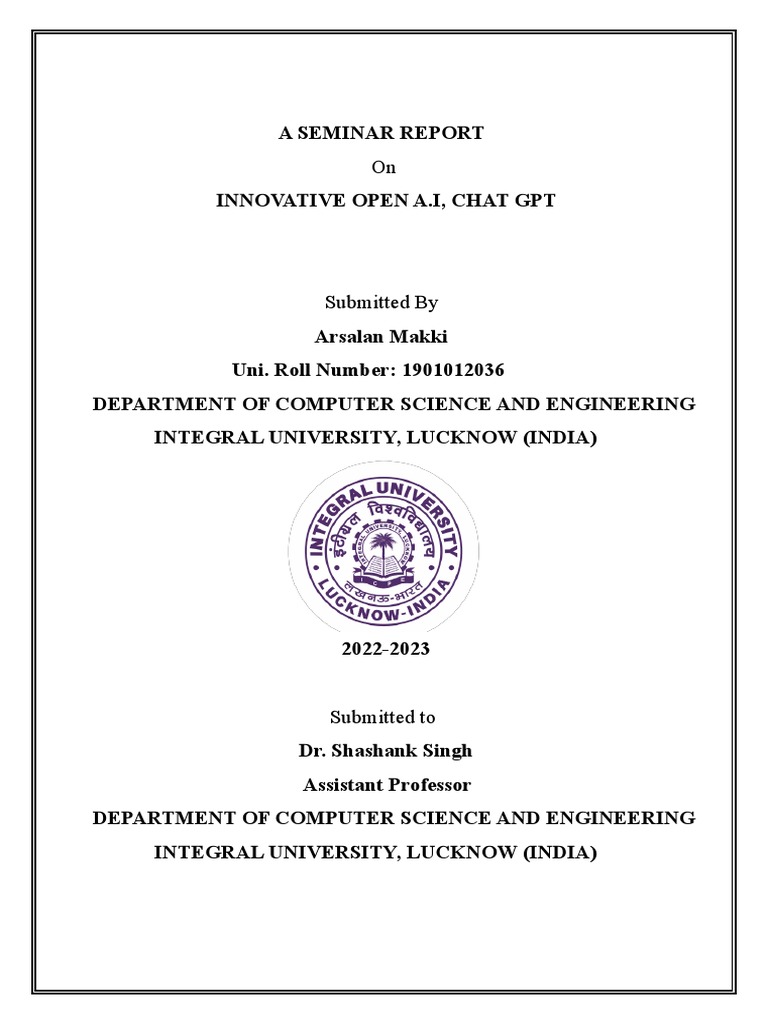 Innovative OpenAI Seminar report | PDF | Artificial Intelligence ...