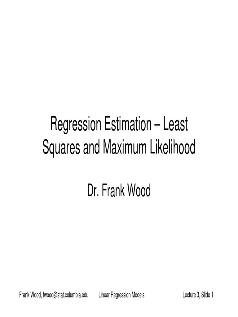 Lecture 3 | PDF | Errors And Residuals | Regression Analysis Lecture 3 | PDF | Errors And Residuals | Regression Analysis