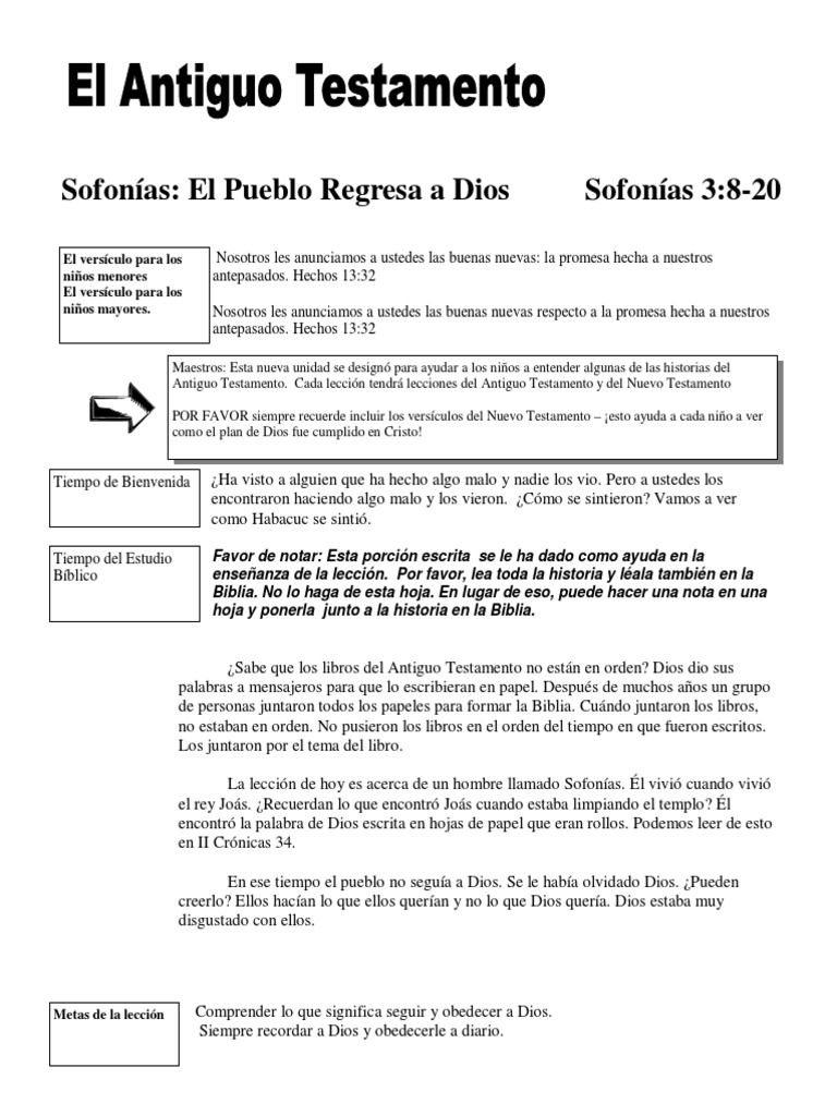 Tema 101 - Sofonías El Pueblo Regresa A Dios | PDF | Biblia | Jesús