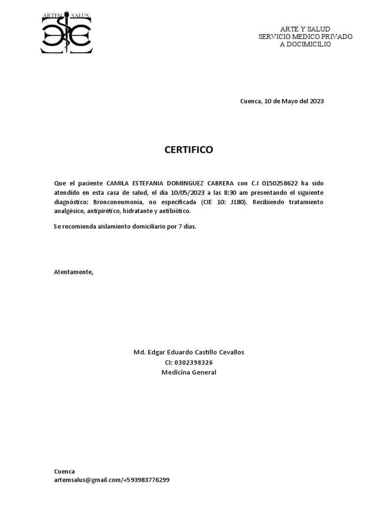 Certificado CAMI | PDF