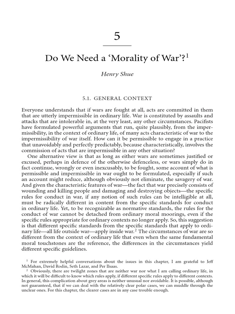 Do We Need A Morality of War | PDF | Punishments | Rape