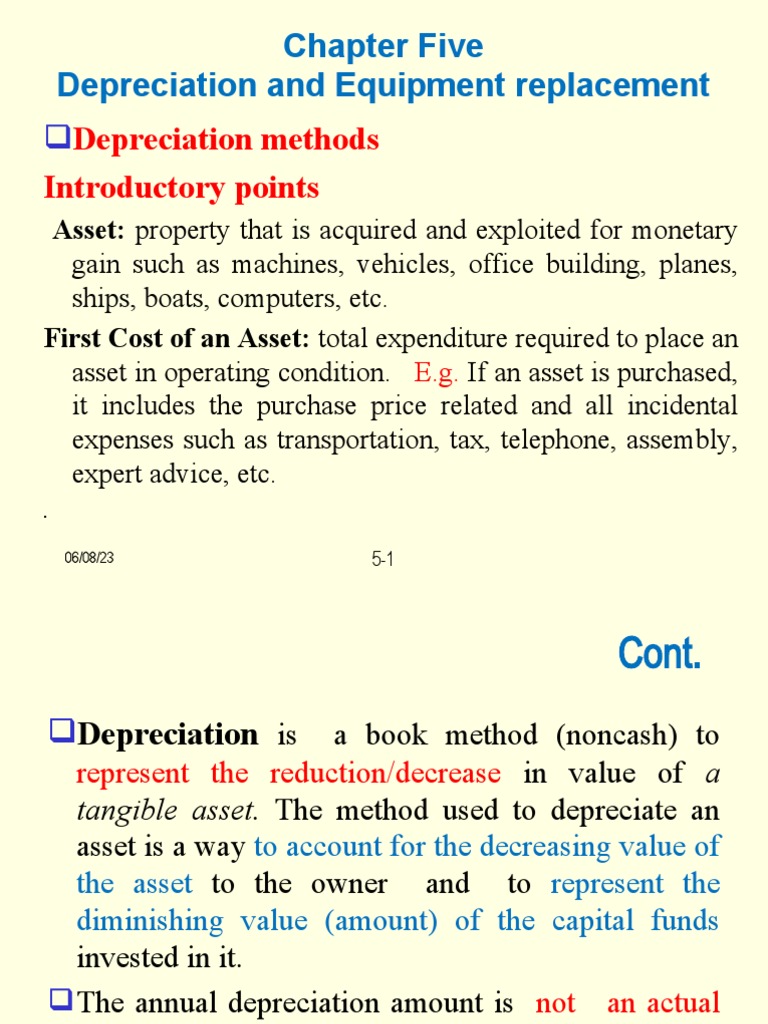 CHAPTER 5 - Depreciation and Equipment Replacement | PDF | Depreciation ...