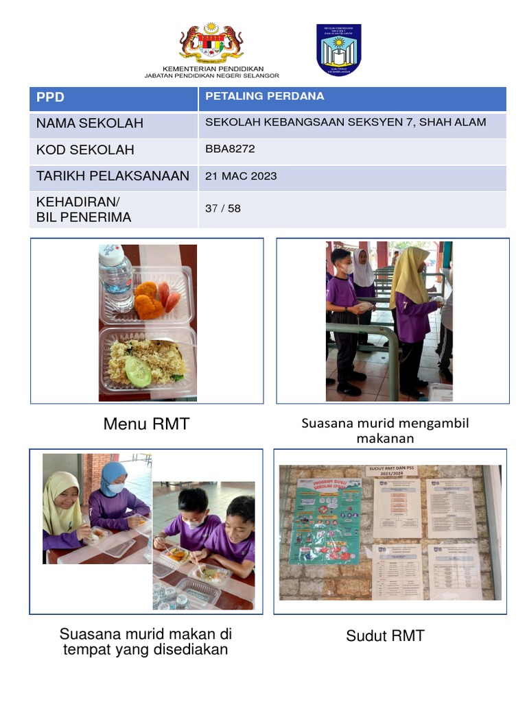 Template Pelaporan RMT | PDF