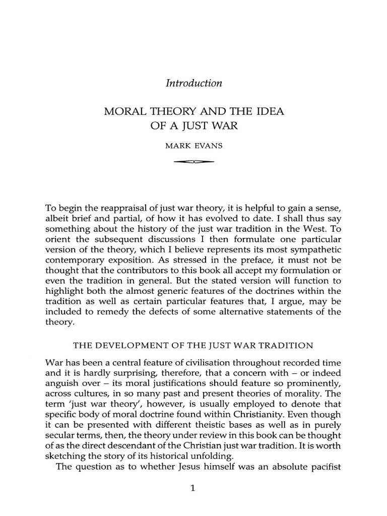 Moral Theory and The Idea of A Just War | PDF | Just War Theory | Justice