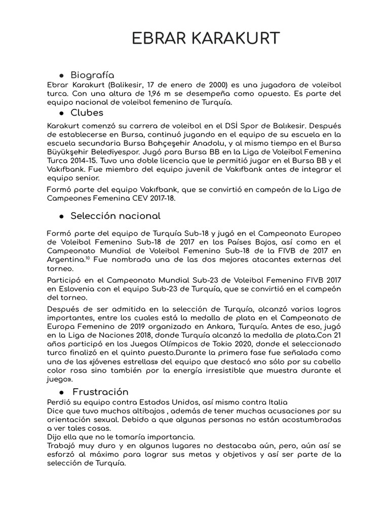 Ebrar Karakurt Bio | PDF