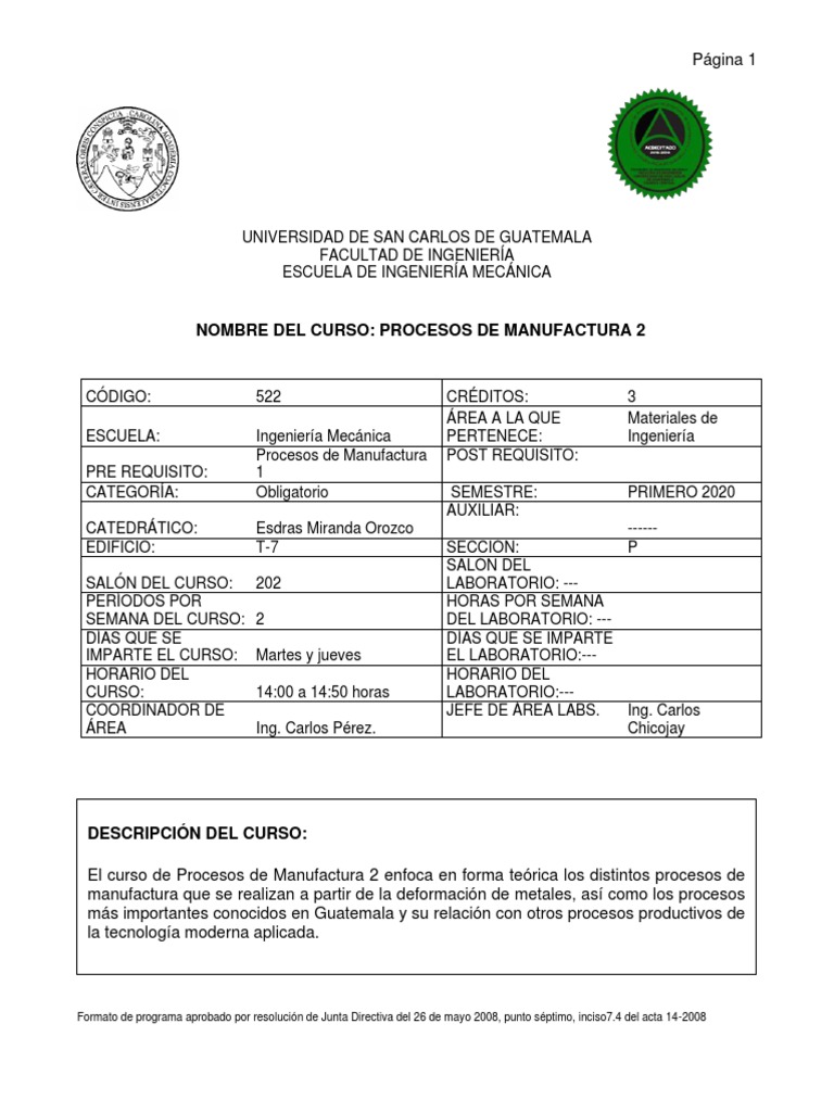 522 Procesos de Manufactura 2 | PDF