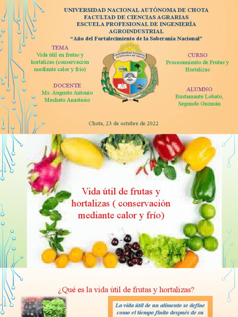 Certificado Vida Util Frutas