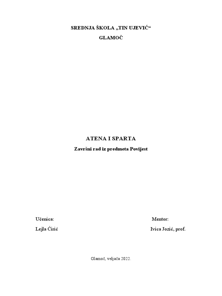 Atena i Sparta | PDF