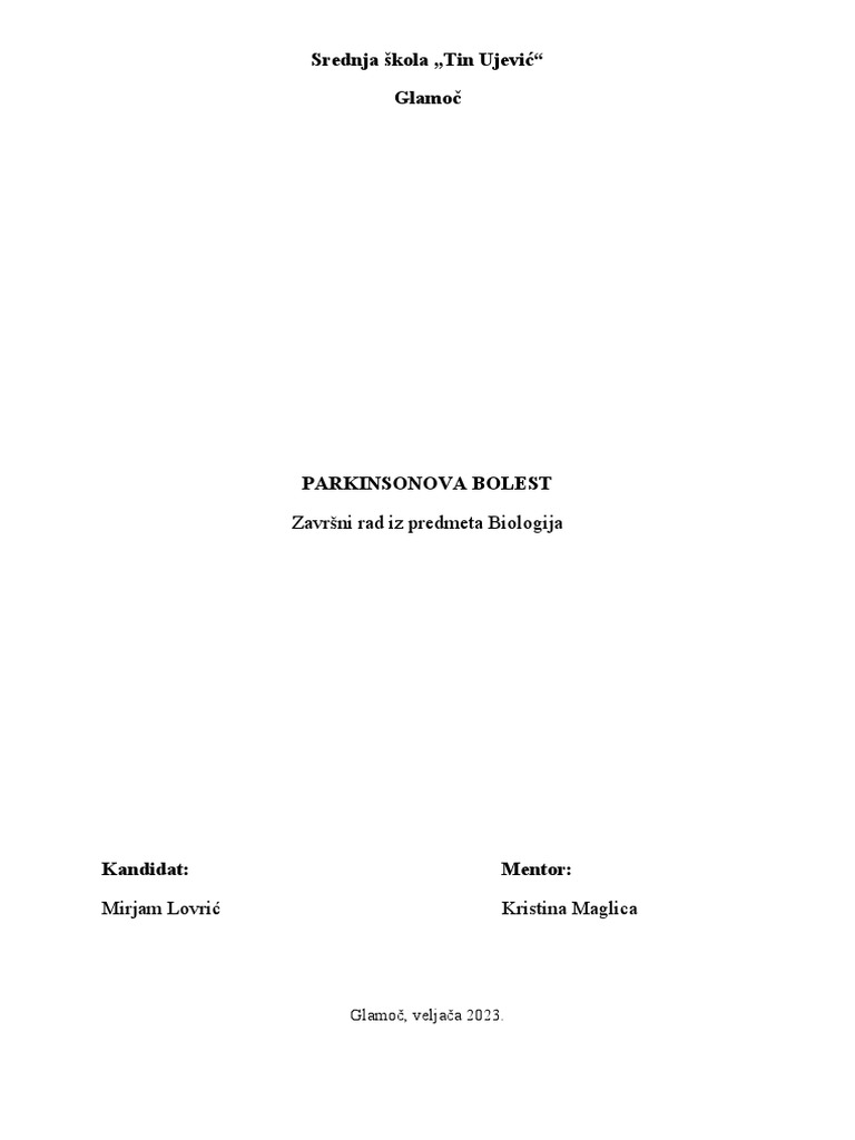 Parkinsonova Bolest | PDF