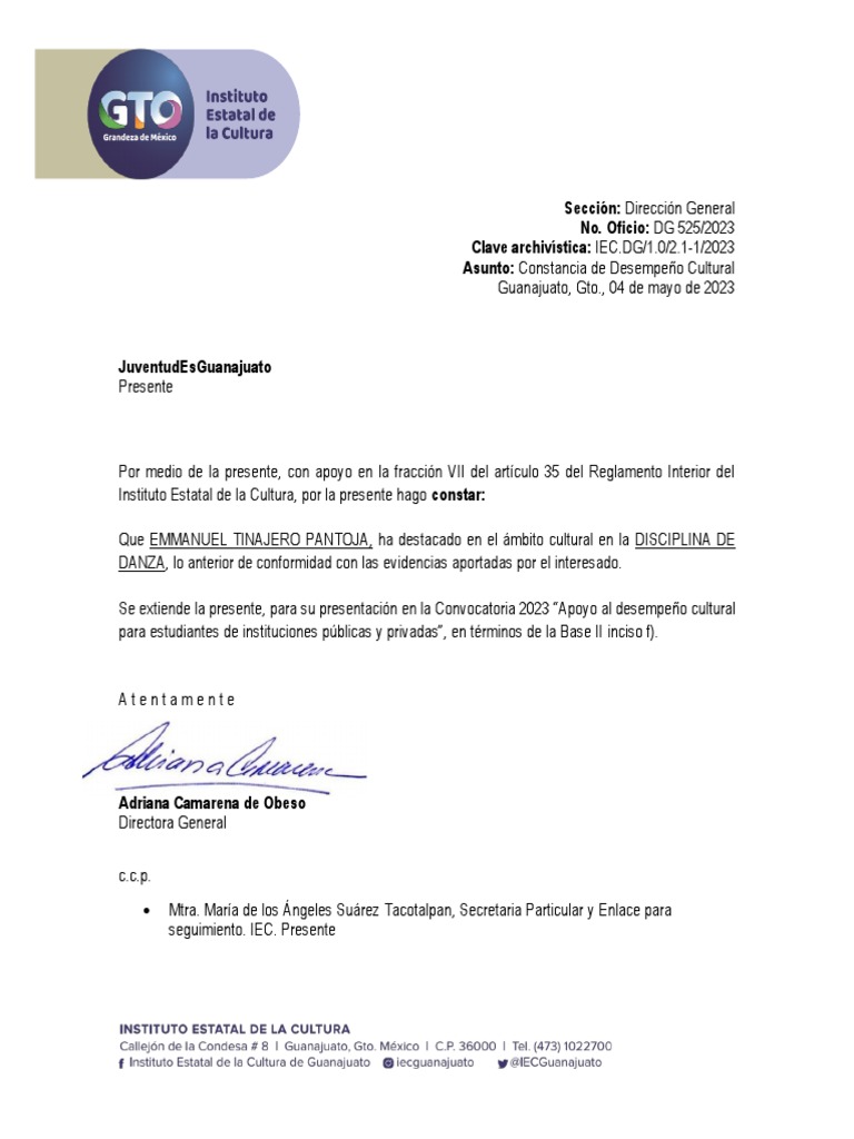 Emmanuel Tinajero Pantoja Constancia | PDF