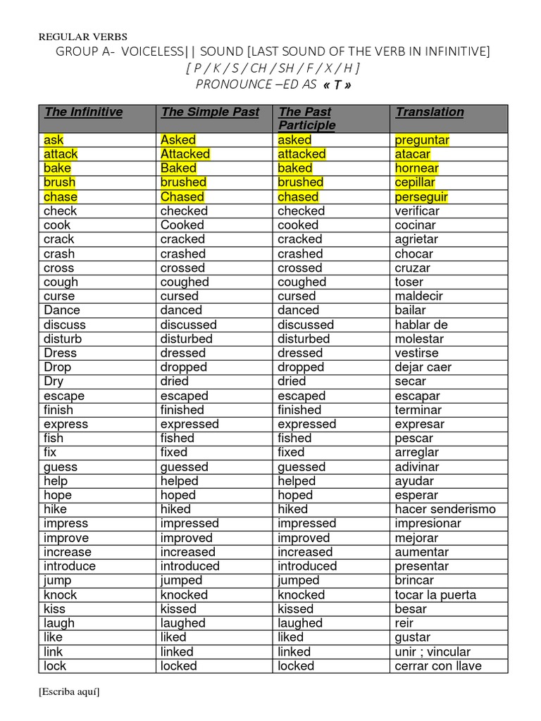 New Regular and Irregular Verb List and Adjectives 1-Ix-2021 | PDF | Linguistic Typology ...