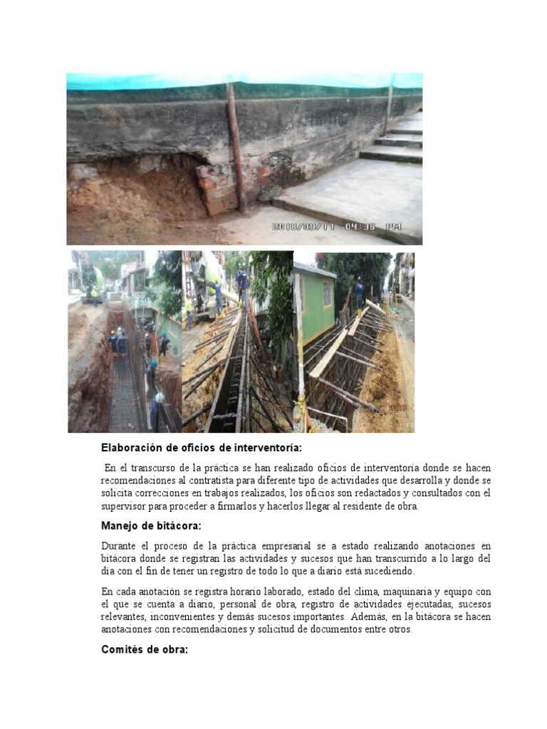 Elaboración de Informe de Interventoria | PDF | Alcantarillado