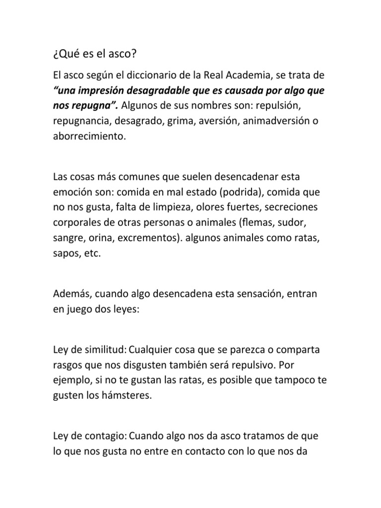 Qué Es El Asco | PDF