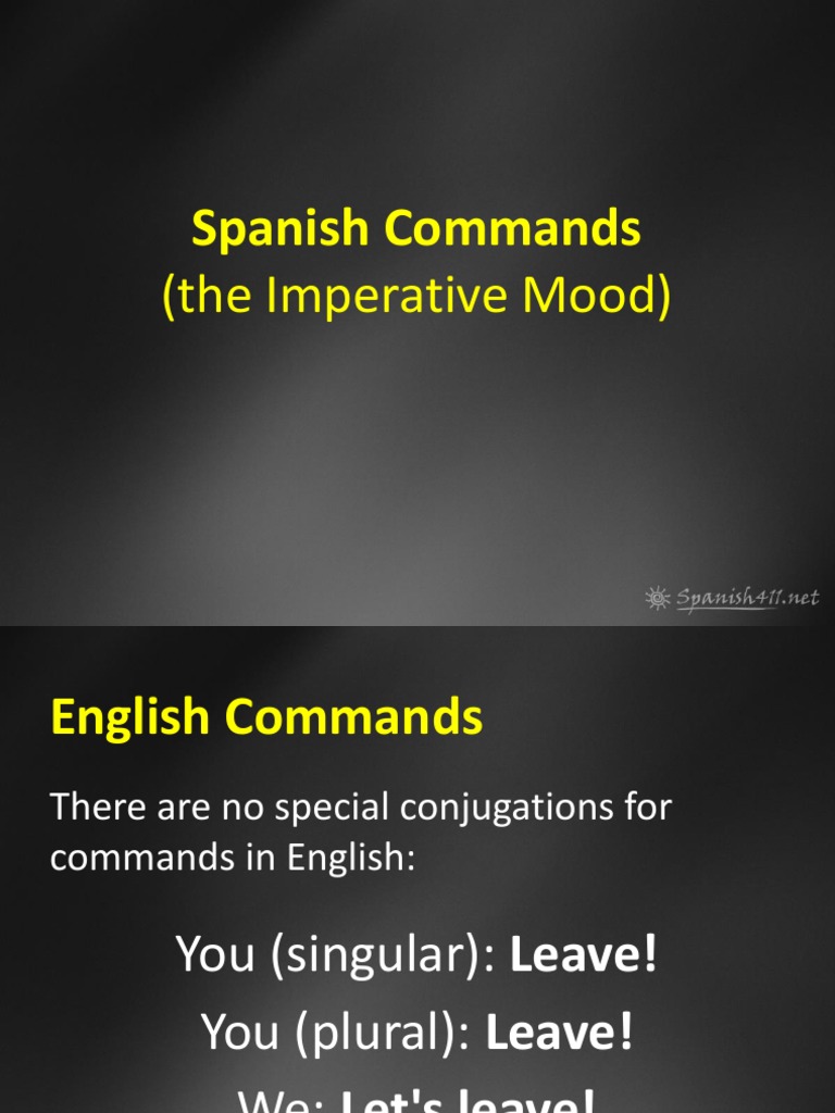Spanish Commands | PDF | Semantic Units | Language Arts & Discipline