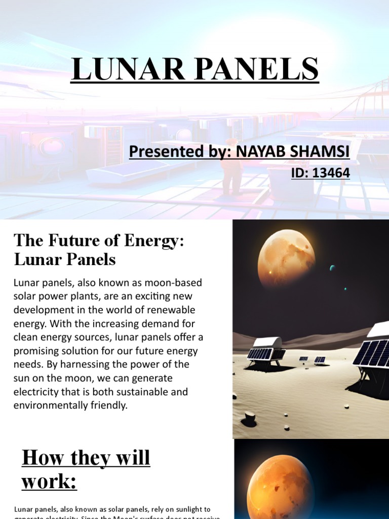 Lunar Panels Presentation Nayab-1 | PDF | Solar Power | Renewable Energy