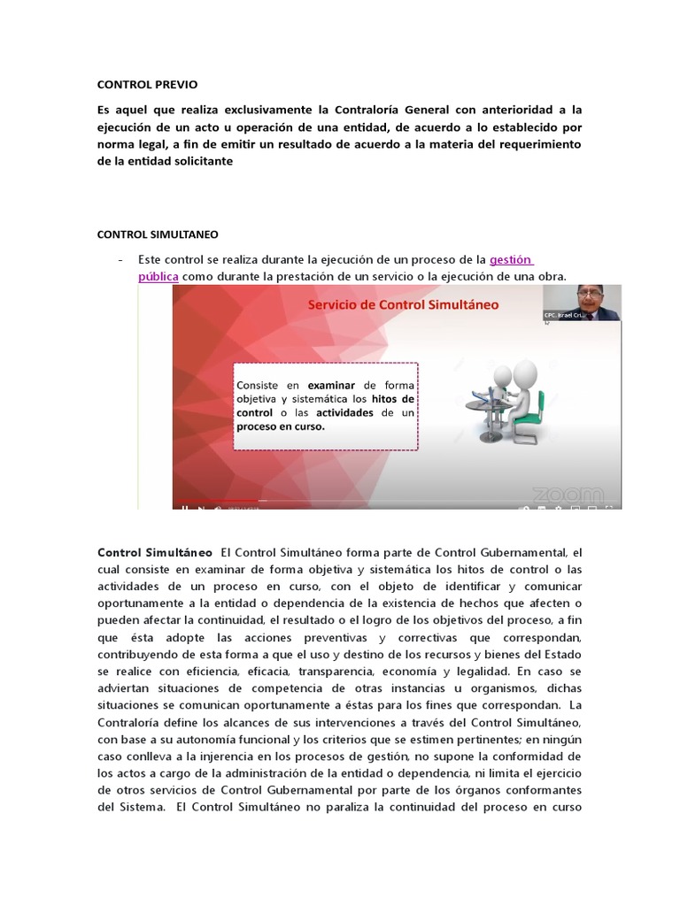 CONTROL PREVIO, Simultaneo y Posterior | PDF | Auditoría | Economias