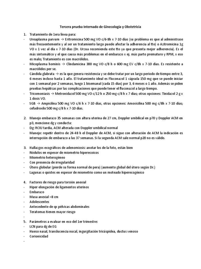 Tercera Prueba Internado de Ginecología y Obstetricia | PDF | El embarazo | Hipertensión
