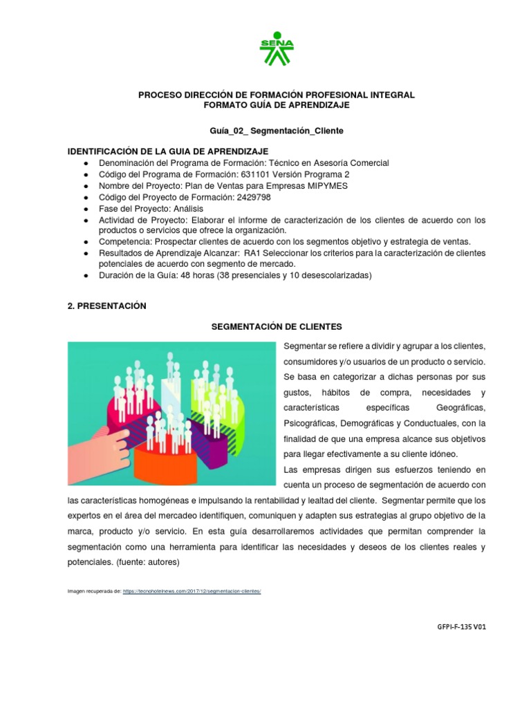 Guia 02 Segmentación Cliente Pdf Marketing Business