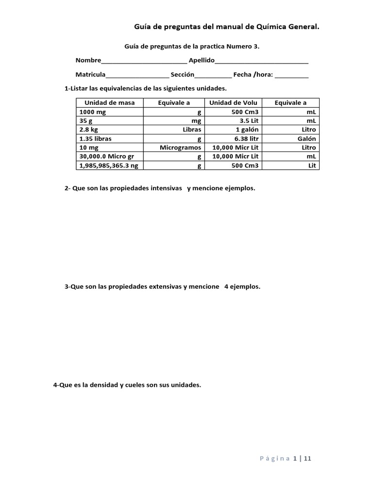 Guia de Preguntas de La Practica Numero 3 | PDF | Calor | Temperatura