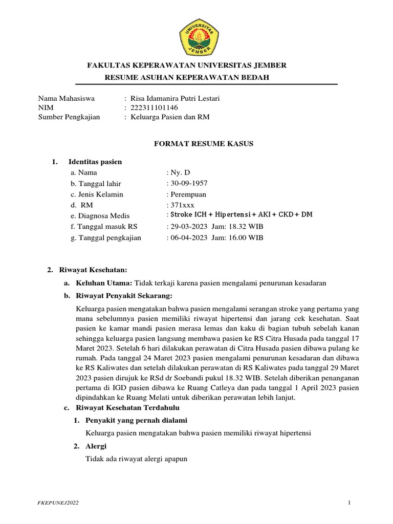 Resume Kasus 4 - Risa Idamanira Putri Lestari - 222311101146 | PDF