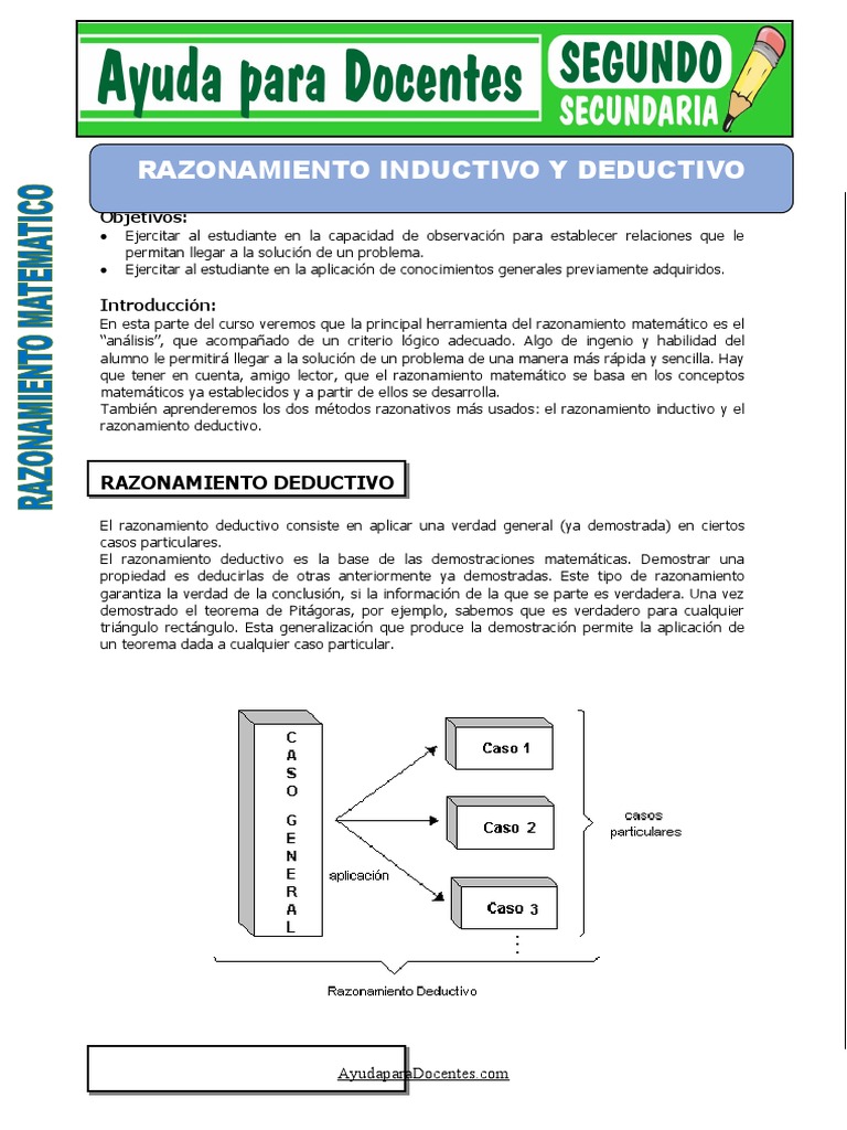 Razonamiento Inductivo y Deductivo para Segundo de Secundaria | PDF | Prueba matemática ...