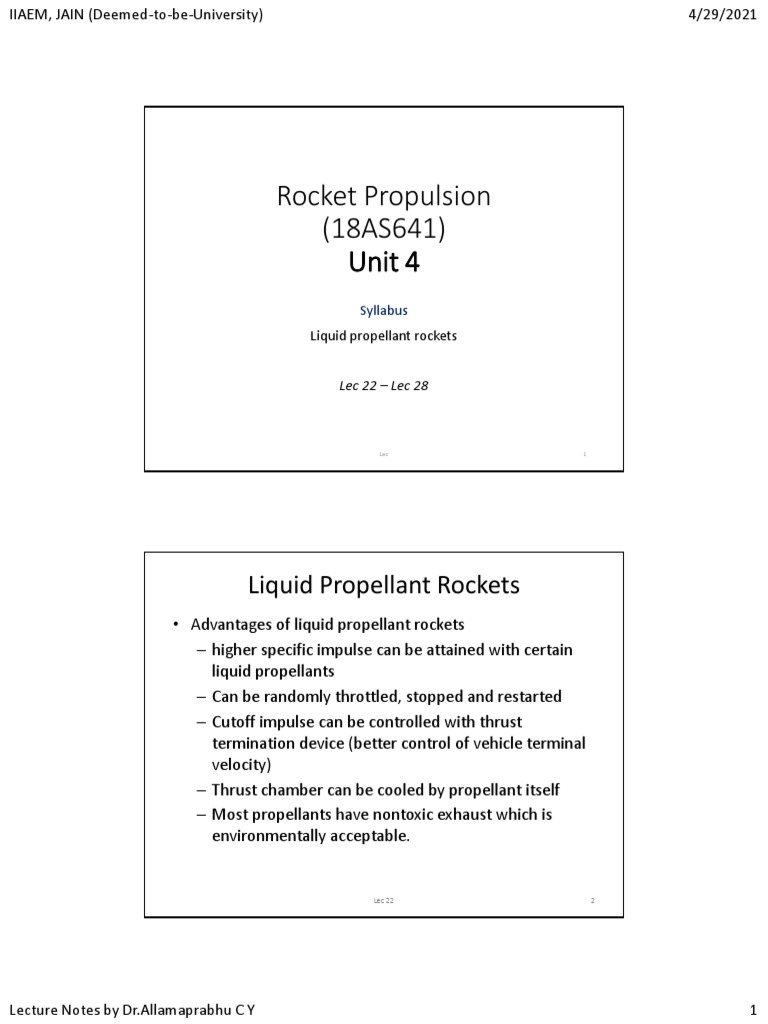 Unit 4 | PDF | Rocket Propellant | Rocket Engine