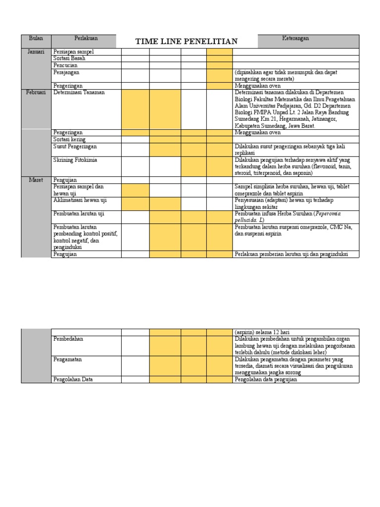 Timeline Penelitian | PDF
