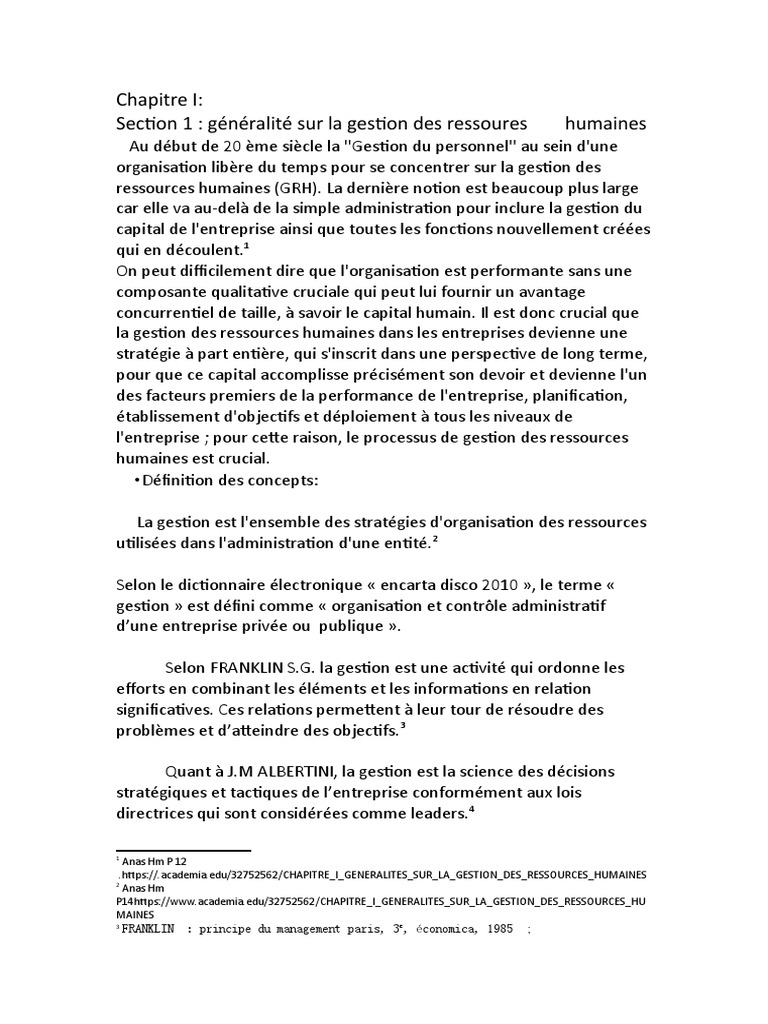 Évolution de la gestion des ressources humaines | PDF | Évolution de ...