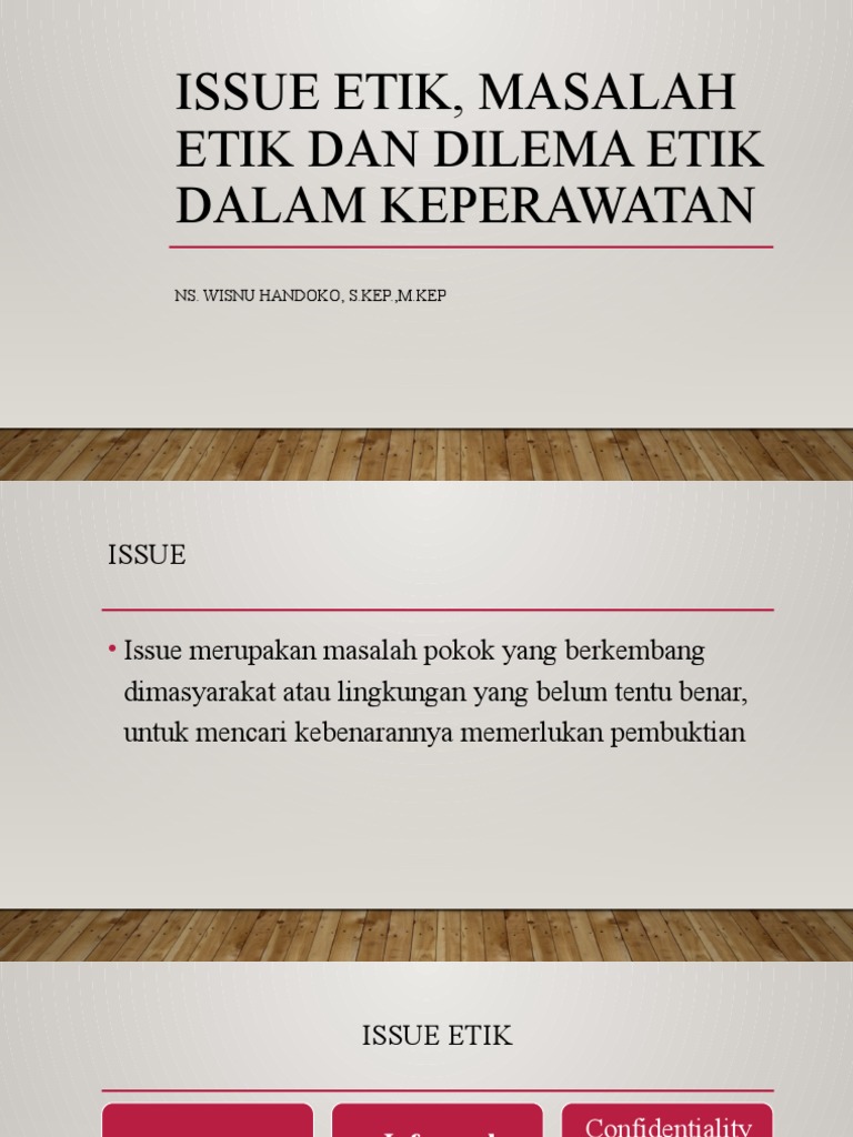 Issue Etik, Masalah Etik Dan Dilema Etik | PDF