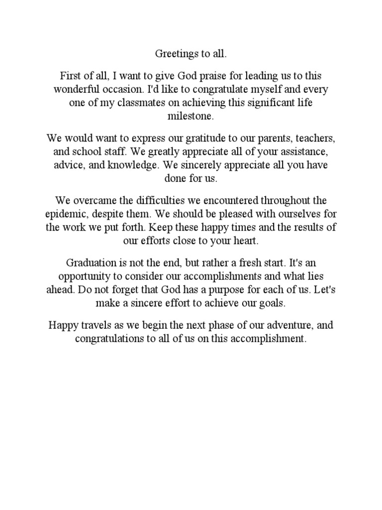 Graduation Message | PDF