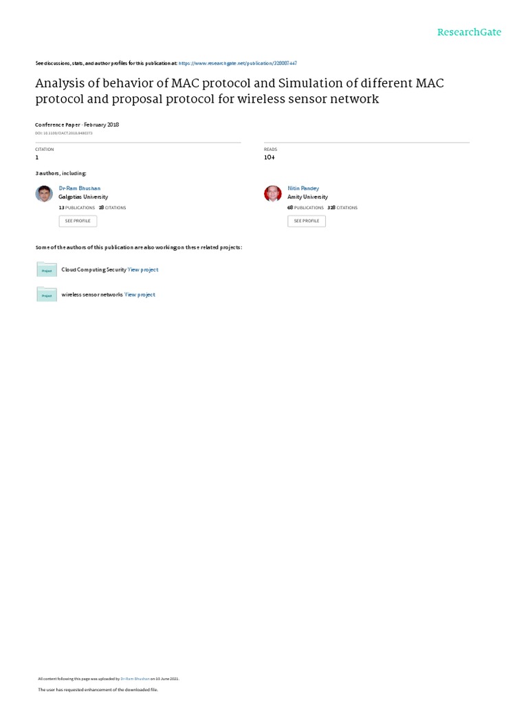 Analysis Of Behavior Of Mac Protocol And Simulation Of Different Mac Protocol And Proposal