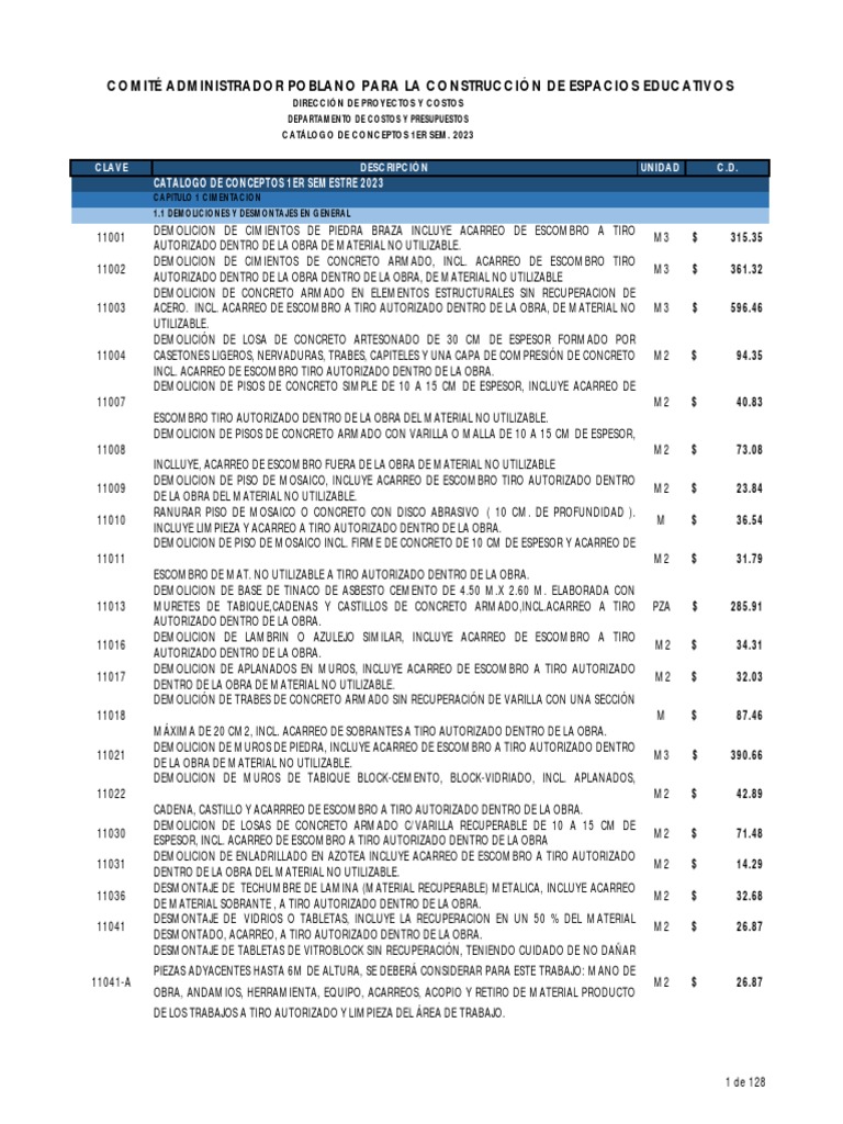 A.- CATALOGO CAPCEE 1ER SEM 2023 OK 2 | PDF | Hormigón | Materiales