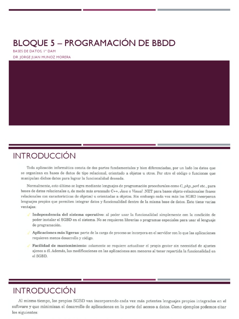 Programación en MYSQL | PDF | Métodos y materiales de enseñanza | Tecnología